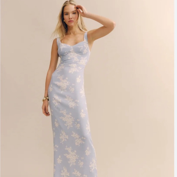 Reformation | Dresses | Reformation Reverie Dress Blue And White | Poshmark